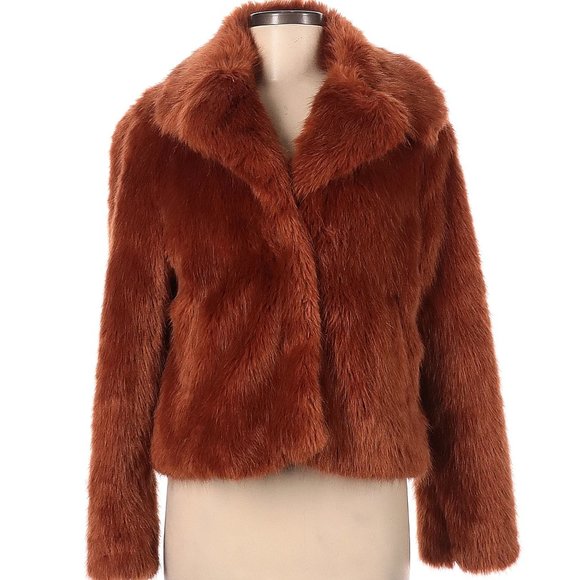 Zara | Jackets & Coats | Boho Chic Faux Fur Jacket In Rust Orange ...
